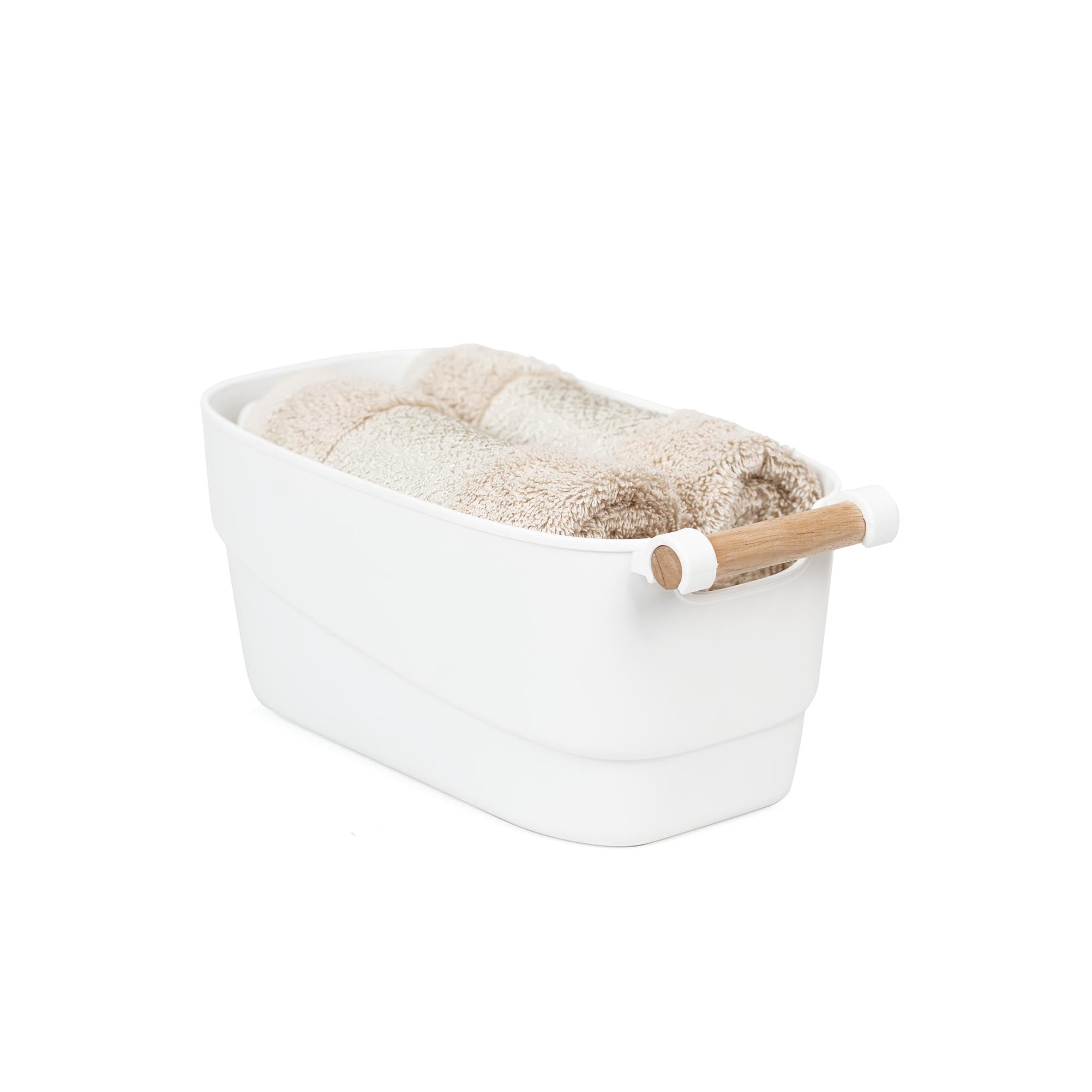 Storage Tub W/ Wooden Handle – NOVA Home Essentials